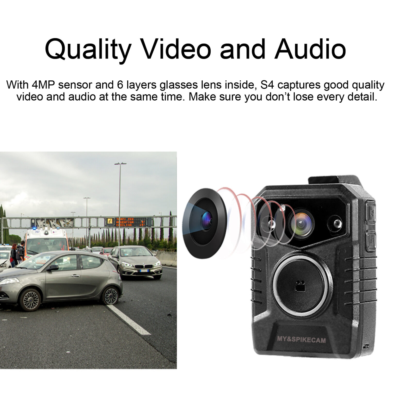 Police Body Camera UK | Military Use | Waterproof | MY&SPIKECAM S4