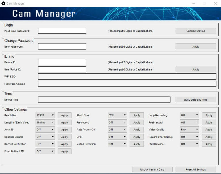 Cam Manager For Body Camera - SPIKECAM BODY WORN CAMERA