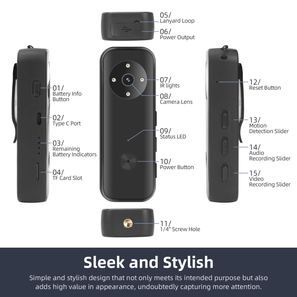 Mini Body Cam Z15 - SPIKECAM BODY WORN CAMERA