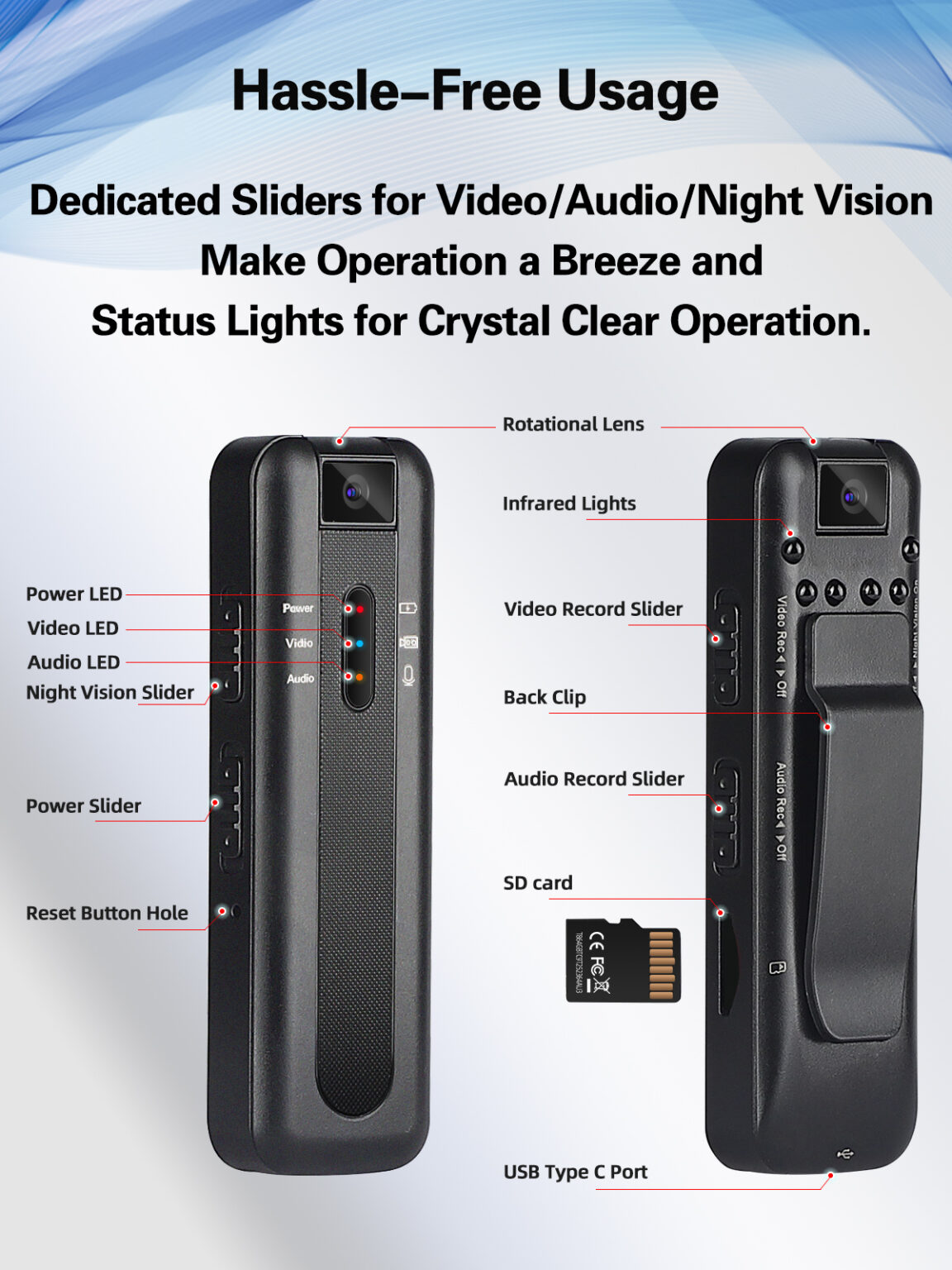 Mini Body Cam Z10 - SPIKECAM BODY WORN CAMERA