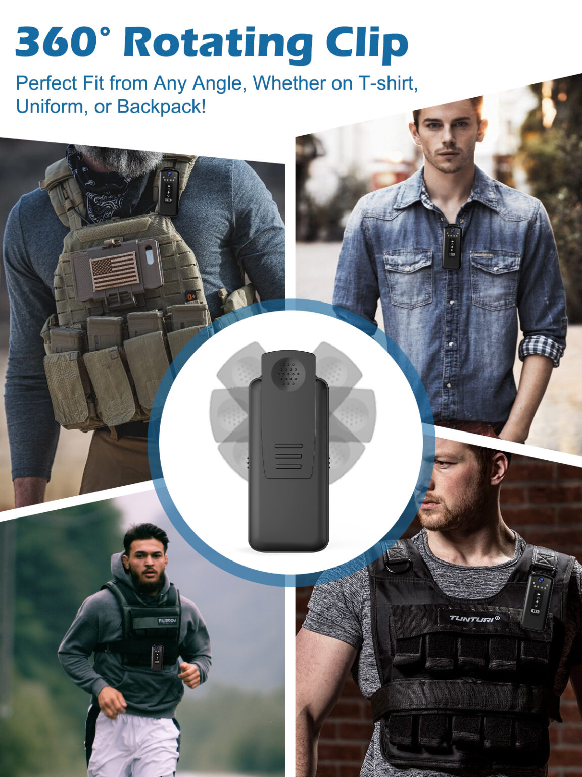 SPIKECAM A1 Small Body Cam 8 Hours Battery Life - SPIKECAM BODY WORN CAMERA