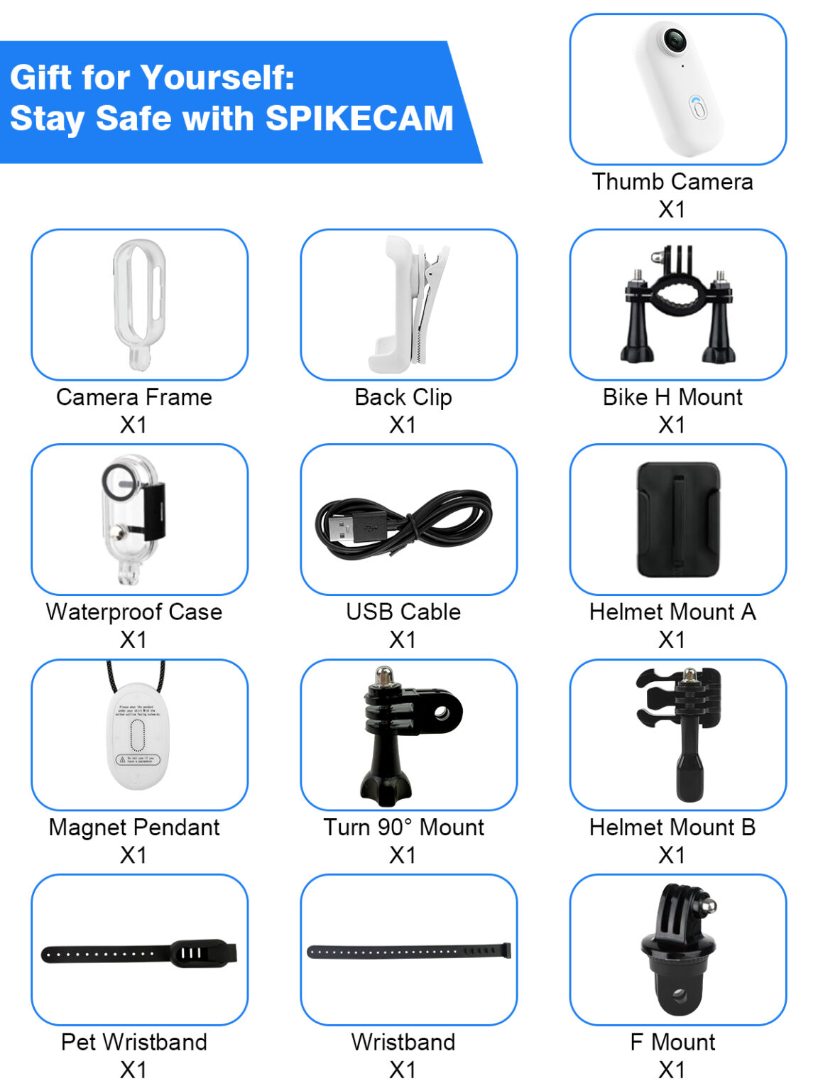 SPIKECAM All-in-One 4K Body Camera Kit, Body Worn Camera with Audio and ...